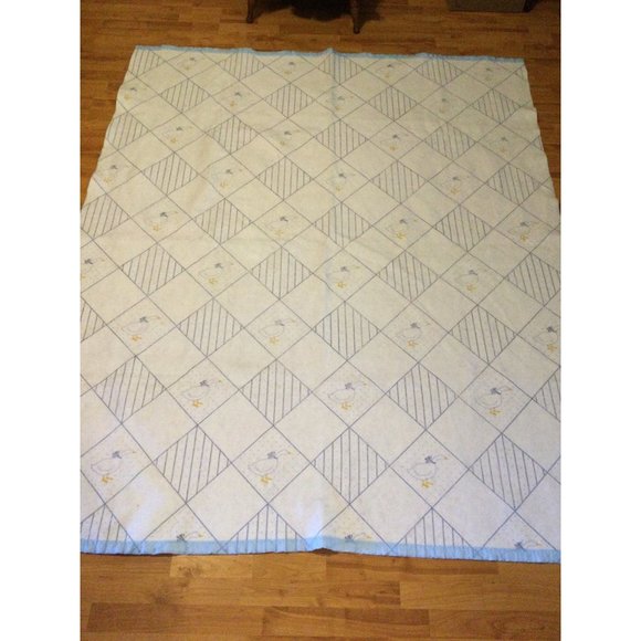 Bedding | Vintage Goose Geese Throw Blanket Made Usa 72 X 86 Satin Trim ...